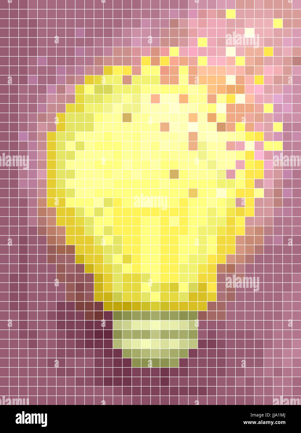 Conceptual Illustration Featuring the Mosaic of a Large Incandescent Bulb Made of Brightly ...