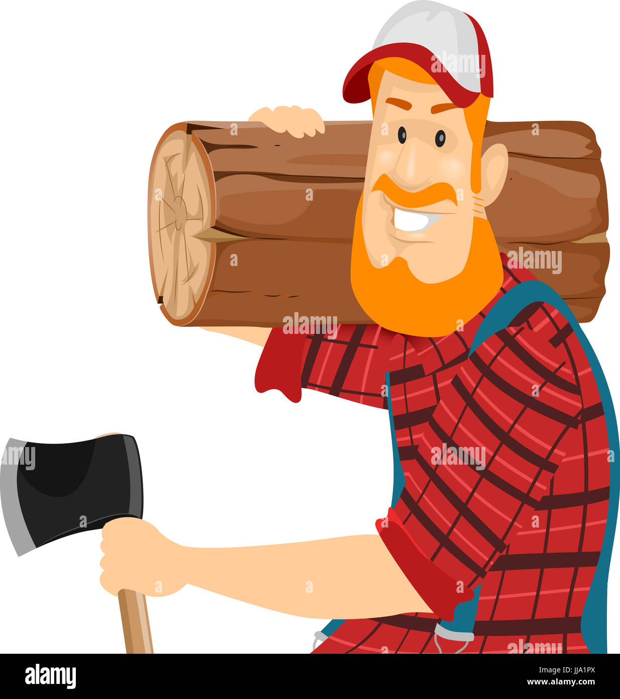 Man carrying log on shoulders hi-res stock photography and images - Alamy