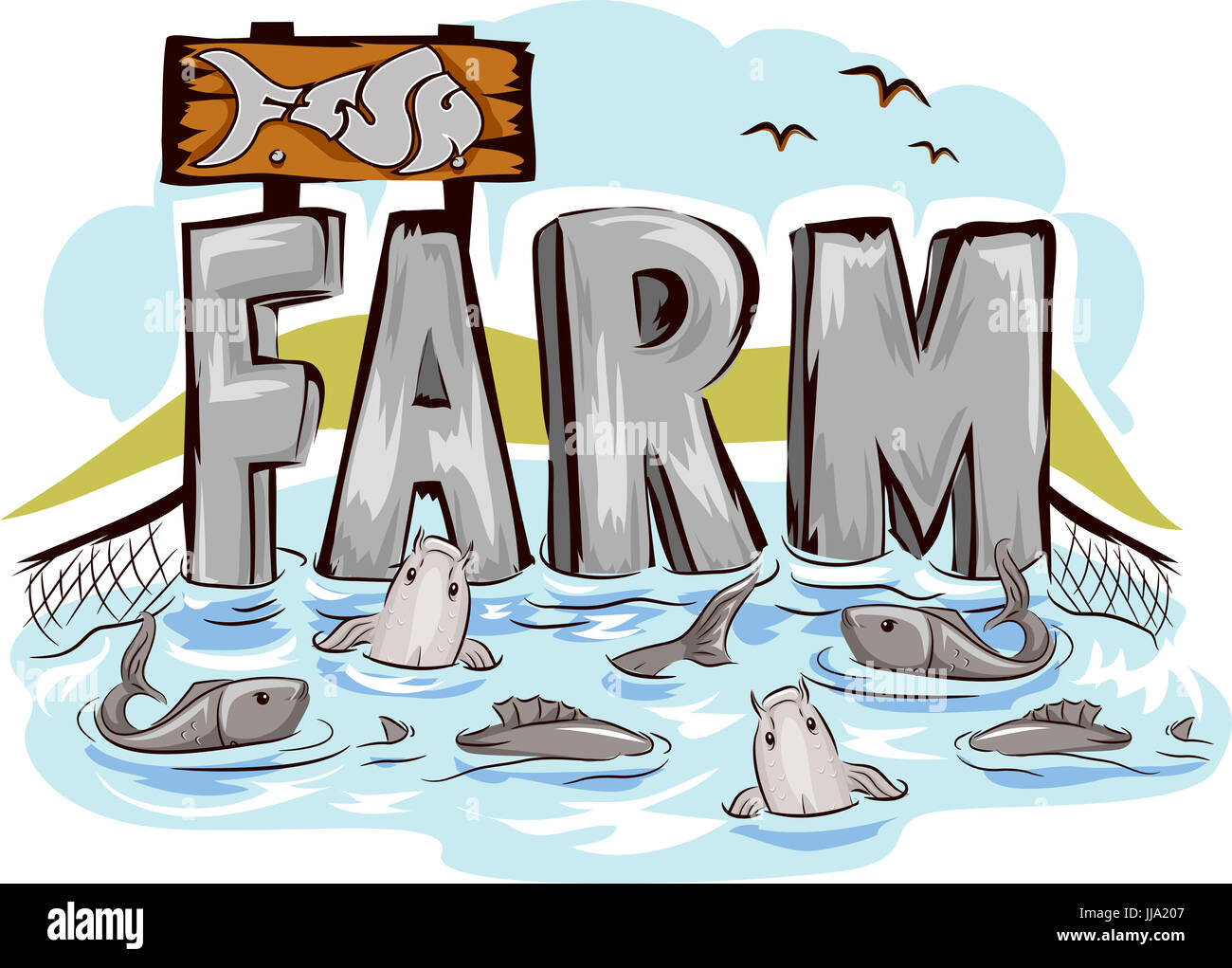 Cartoon Fish Farm