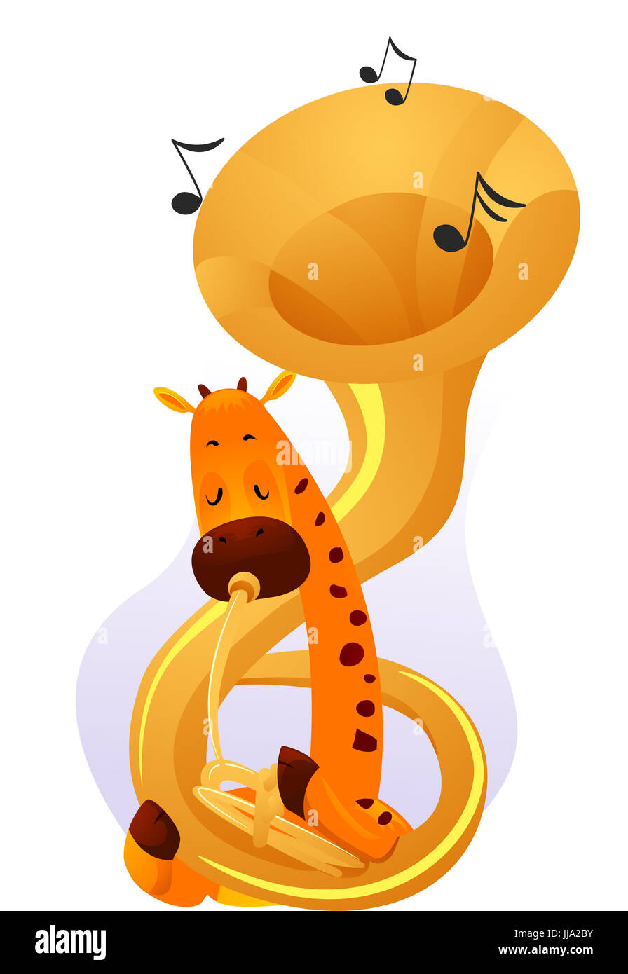 Animal Mascot Illustration Featuring a Cute Giraffe Playing with a ...