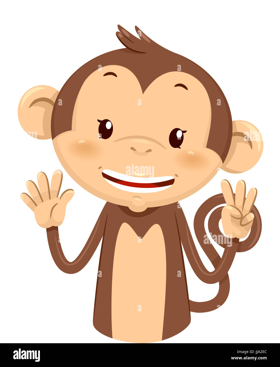 Mascot Illustration of a Cute Monkey Using His Fingers to Gesture the ...