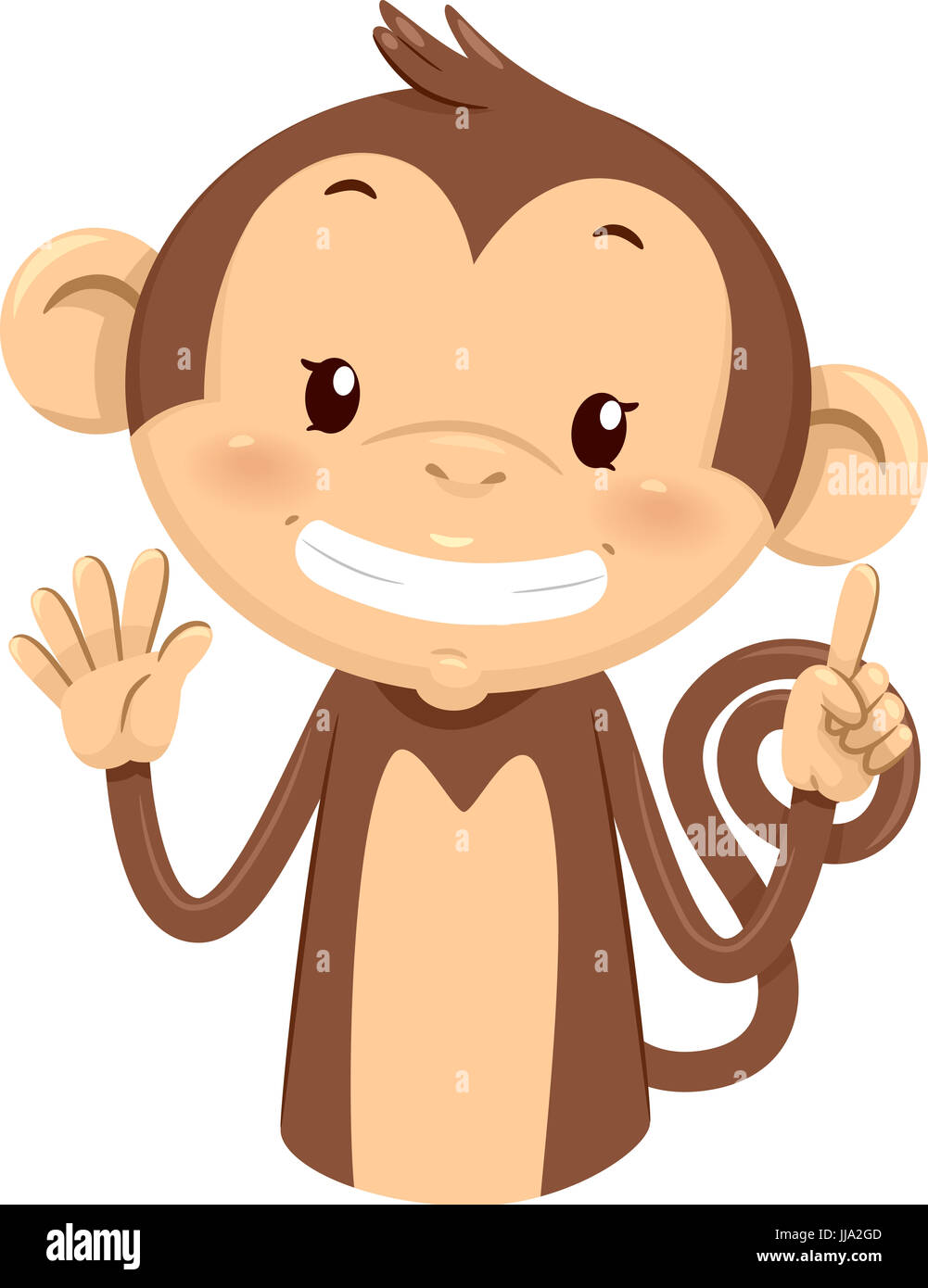 Mascot Illustration of a Cute Monkey Using His Fingers to Gesture the ...