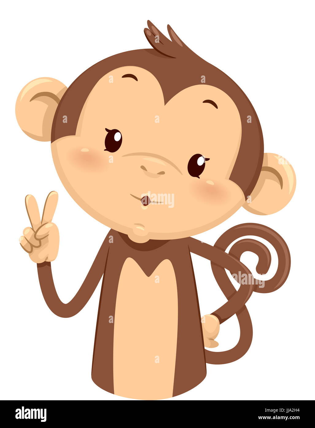 Mascot Illustration of a Cute Monkey Using His Fingers to Gesture the ...