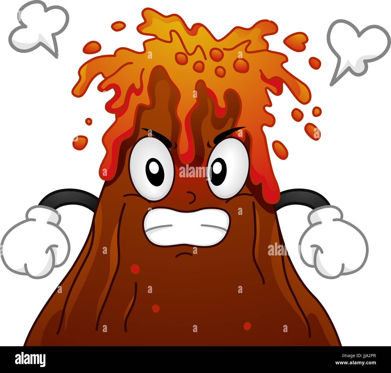 Mascot Illustration of an Angry Volcano Spewing Lava from the Top of ...