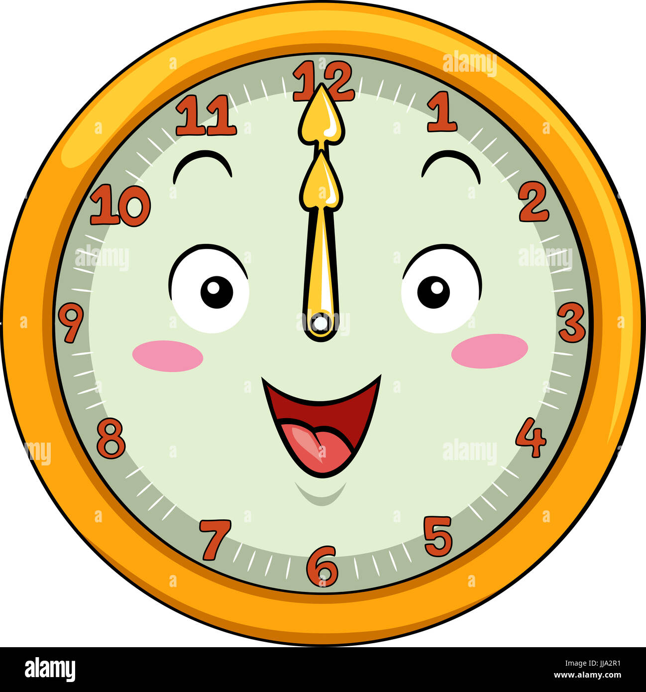 Mascot Illustration of a Smiling Clock with its Hands Pointing to the ...