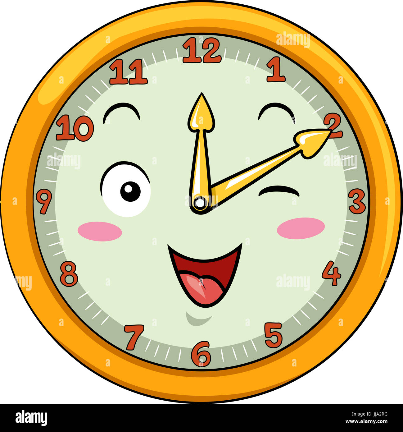 Mascot Illustration of a Smiling Clock with its Hands Pointing to the ...