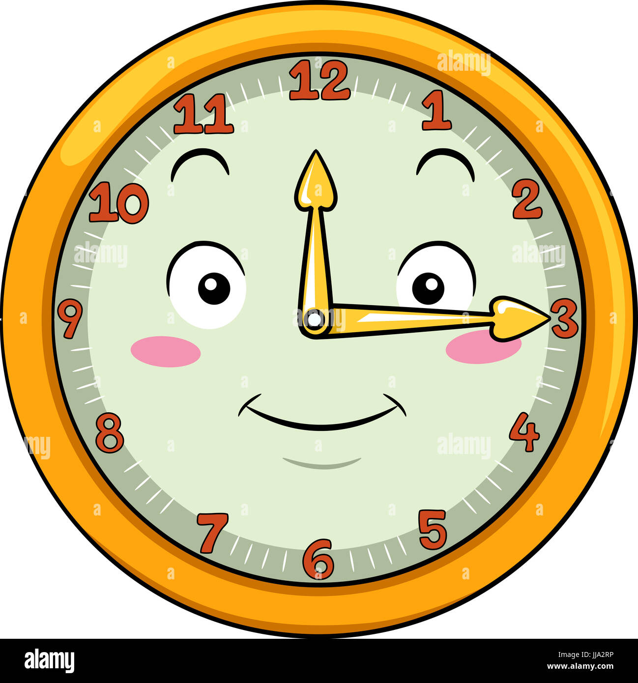 Mascot Illustration of a Smiling Clock with its Hands Pointing to the ...