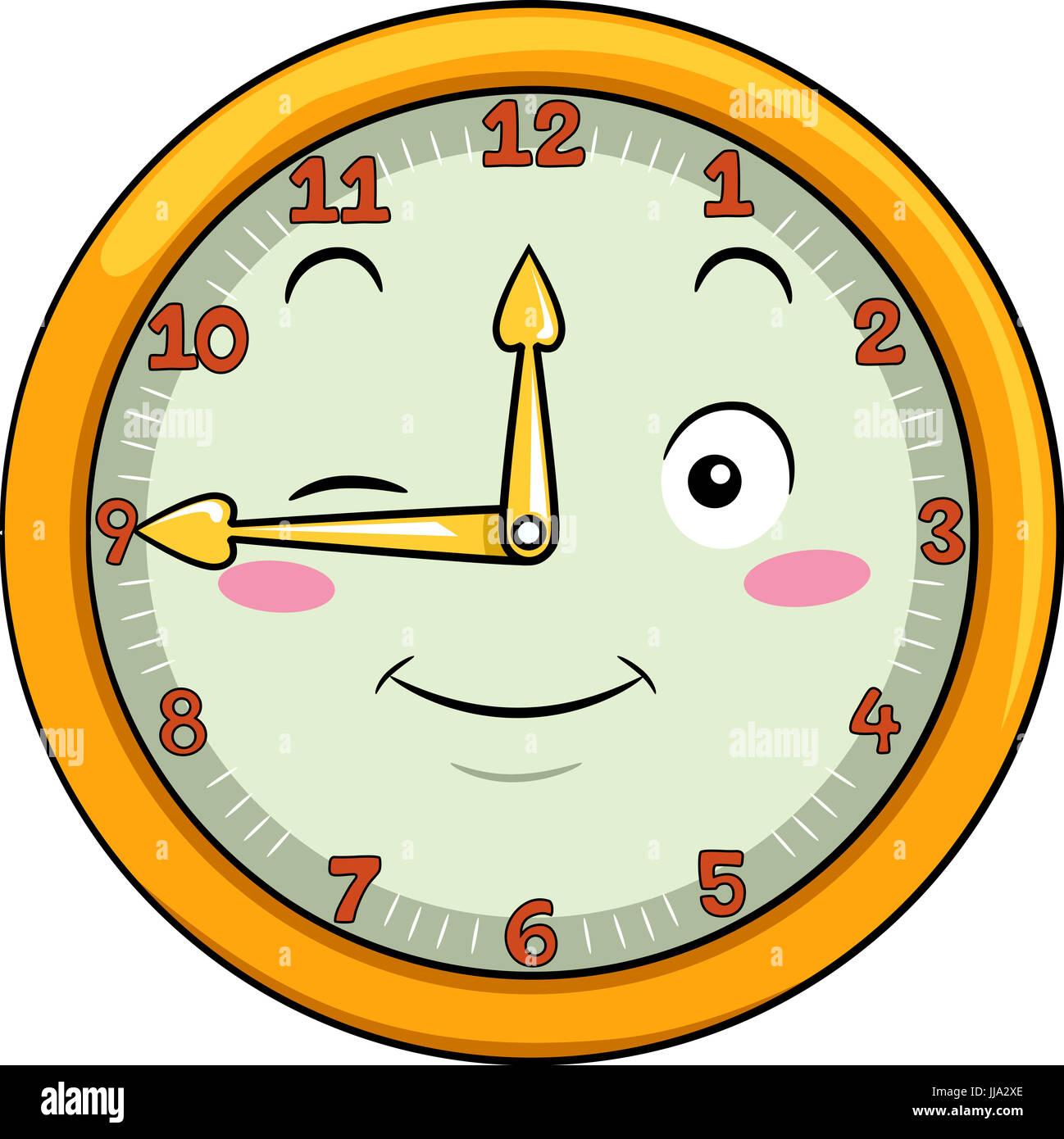 Mascot Illustration of a Smiling Clock with its Hands Pointing to the ...