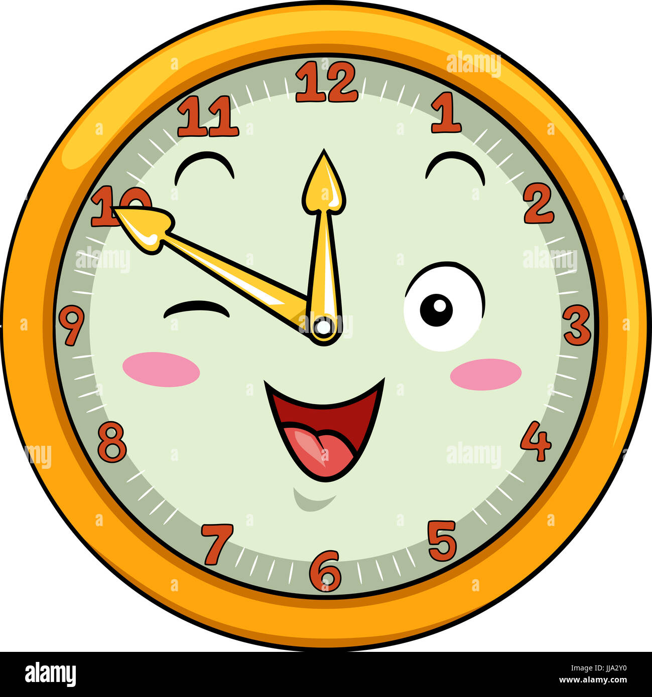 Mascot Illustration of a Smiling Clock with its Hands Pointing to the ...
