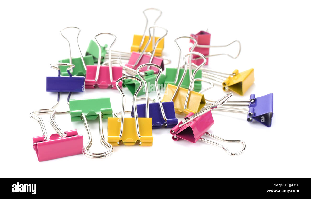 Color binder clips. Illustration on white background for design Stock ...