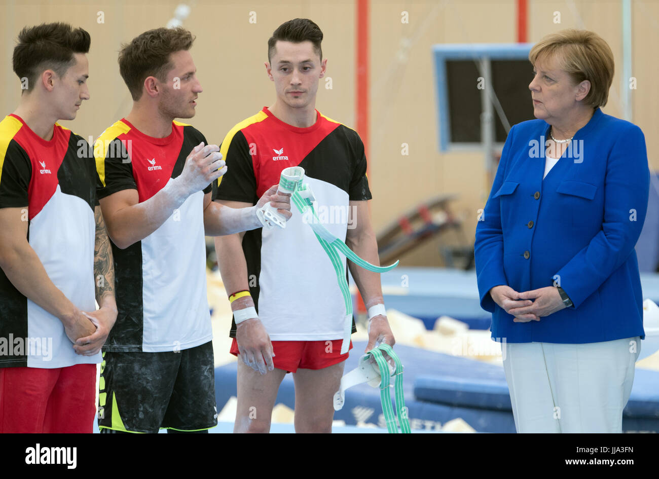 Kienbaum, Germany. 18th July, 2017. German Chancellor Angela Merkel ...