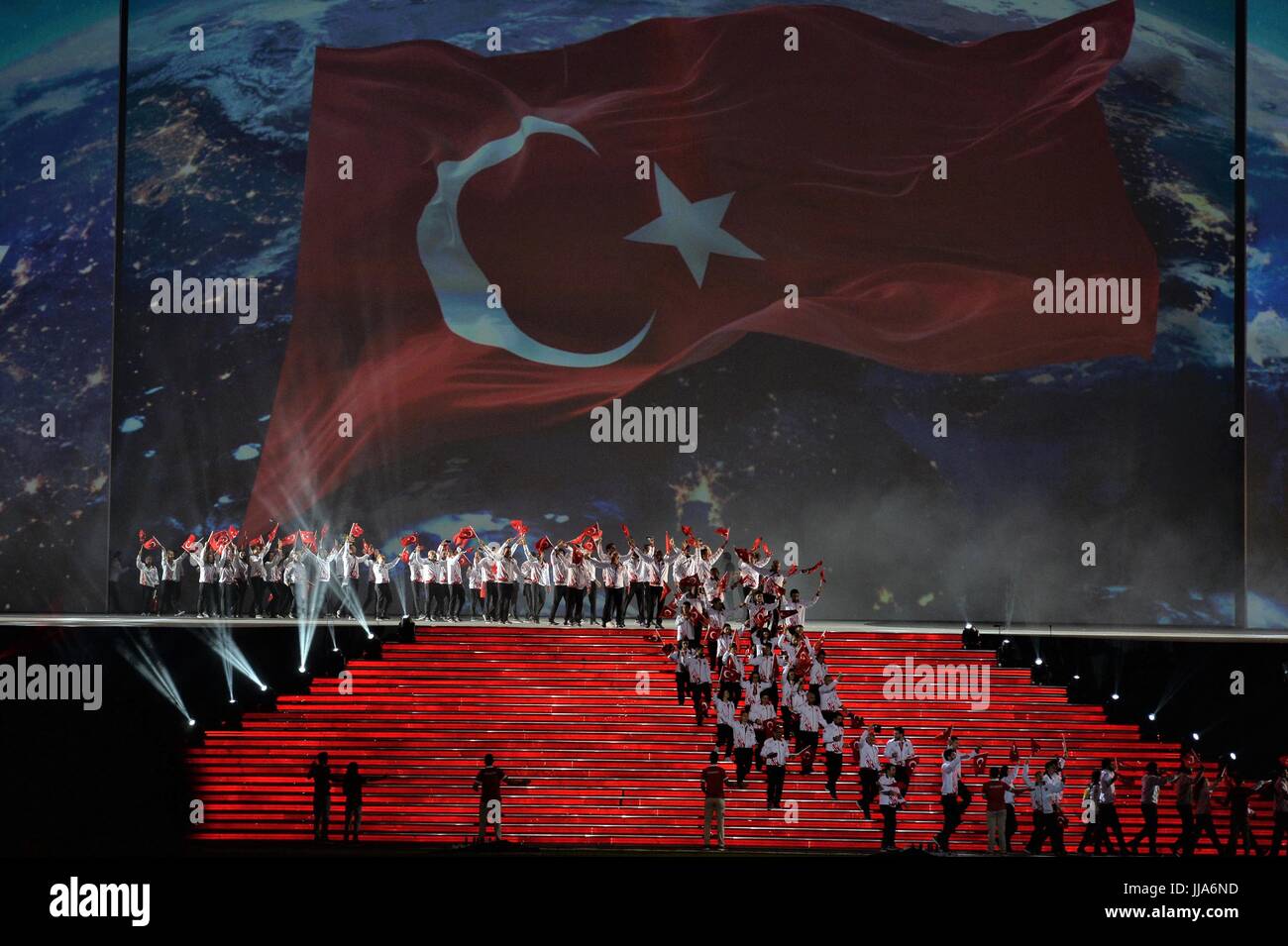 Samsun, Turkey. 18th July, 2017. Turkish delegation enters the stadium ...