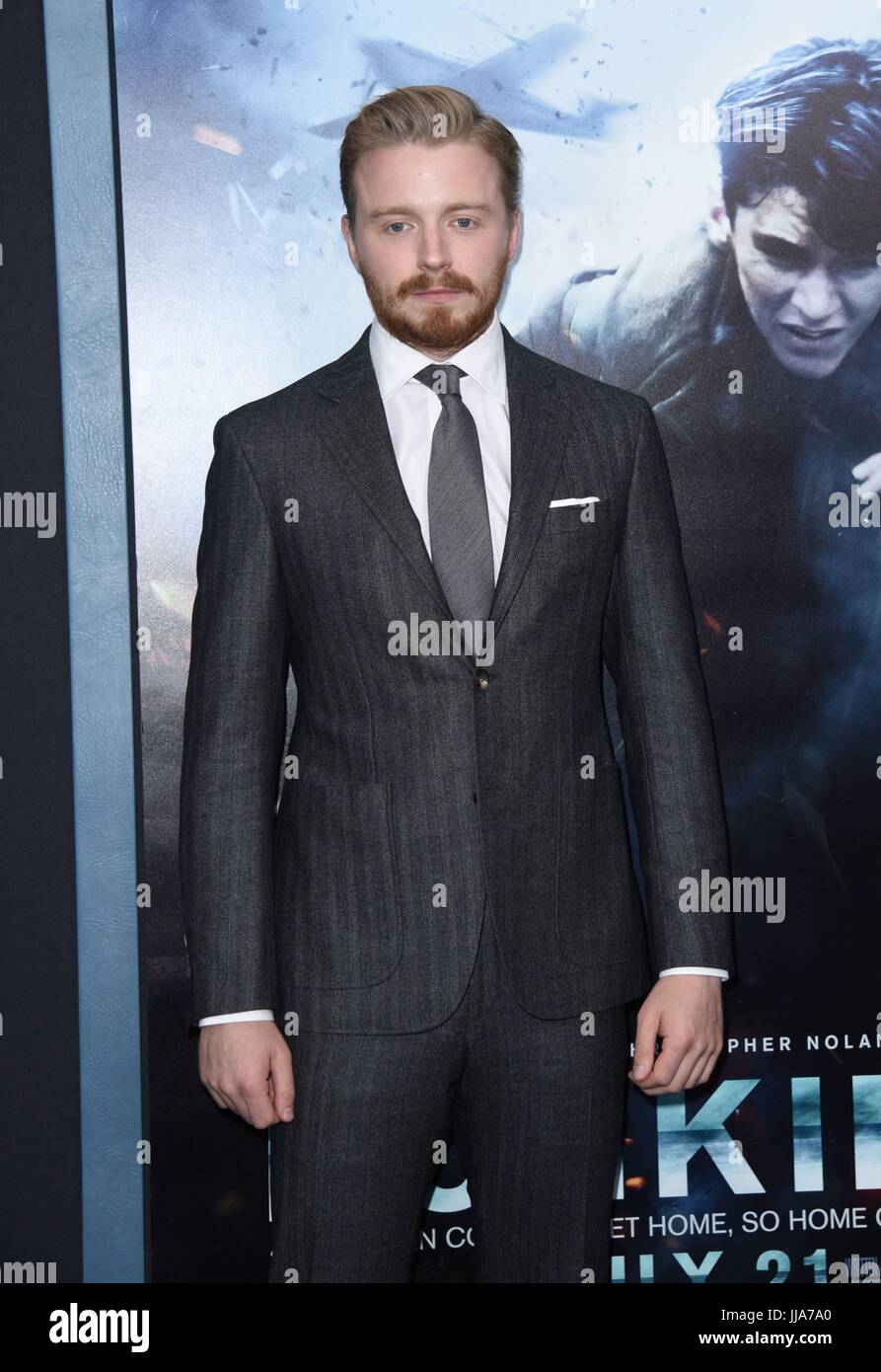 New York, NY, USA. 18th July, 2017. Jack Lowden at arrivals for DUNKIRK ...