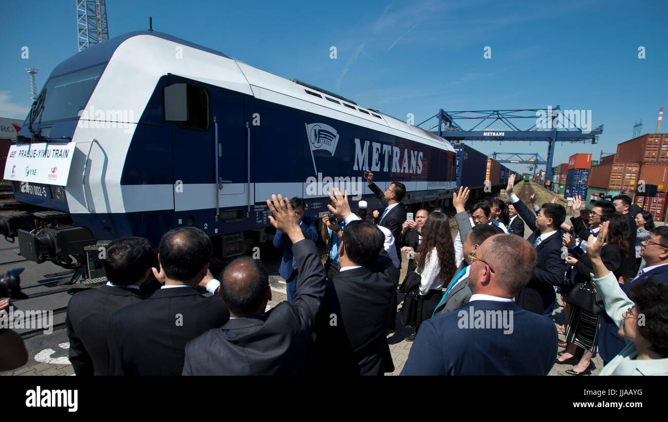 China. 19th July, 2017. A direct freight train from Prague to China was ...