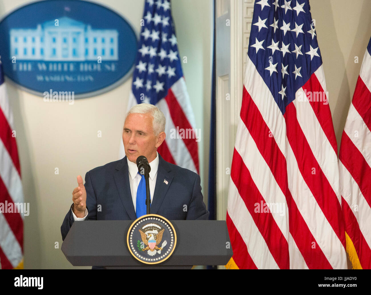 United States Vice President Mike Pence makes remarks in his capacity ...