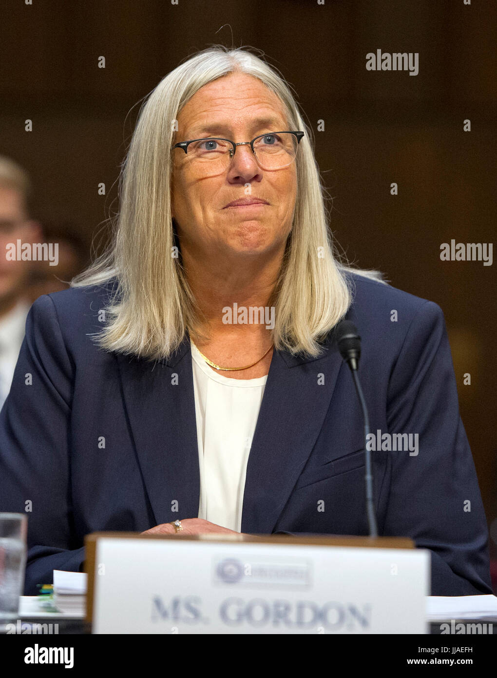 Washington, USA. 19th Jul, 2017. Susan M. Gordon testifies on her ...