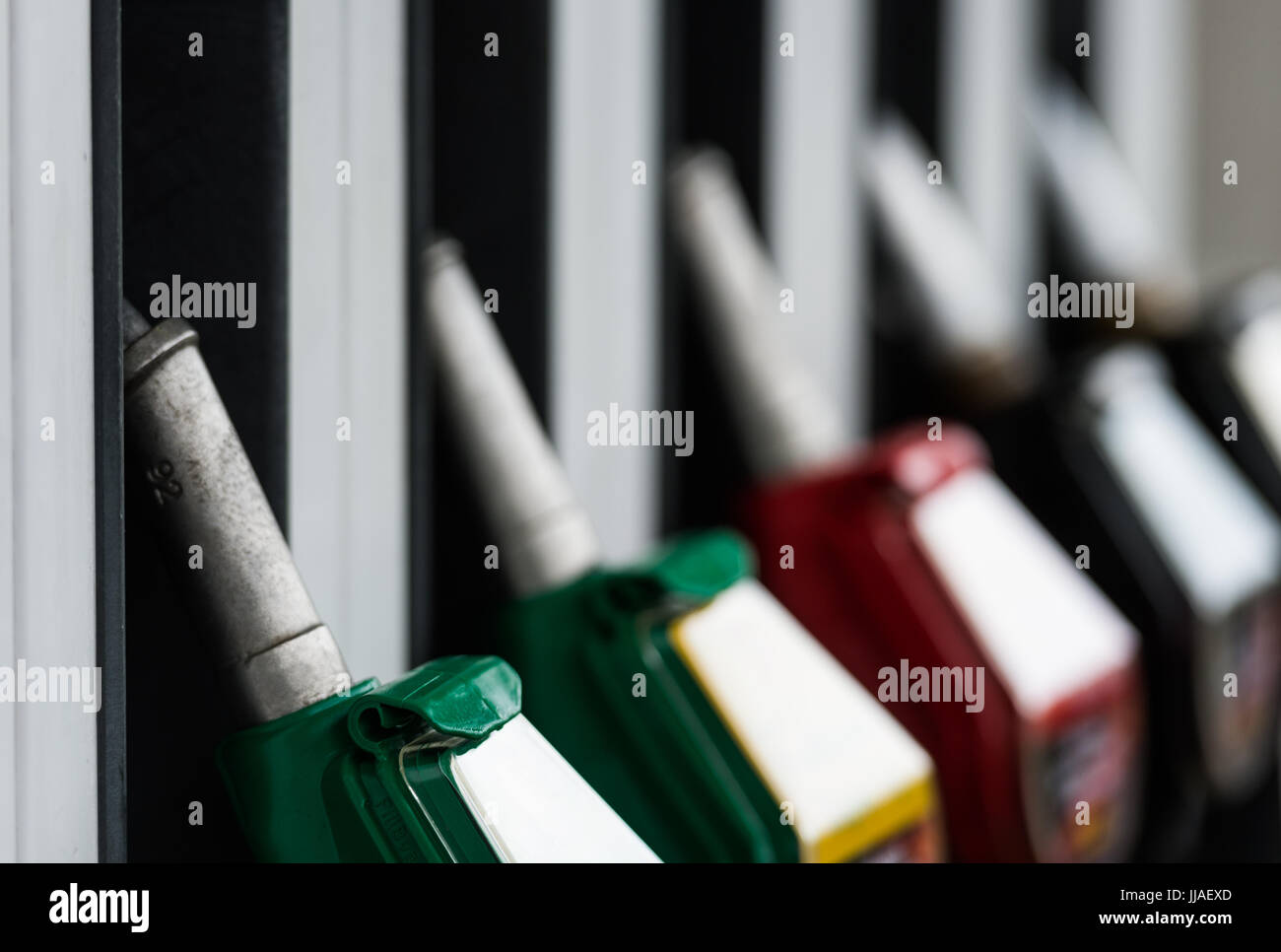 A petrol pump can be seen at a Shell petrol station in Hamburg, Germany ...