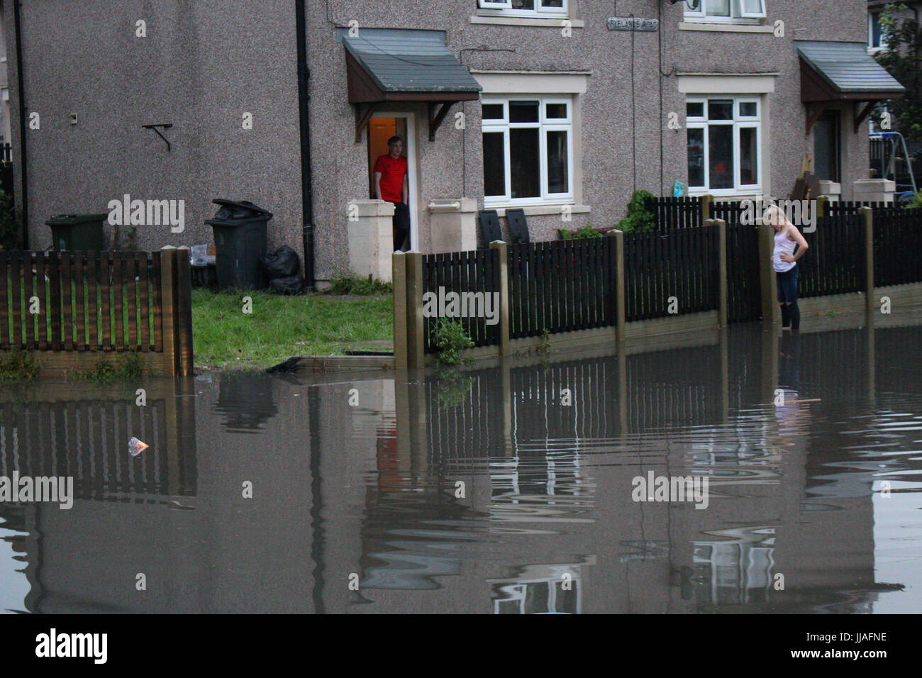 Rylands Estate, Lancaster, UK. 19th July, 2017. UK Weather. Torrential ...