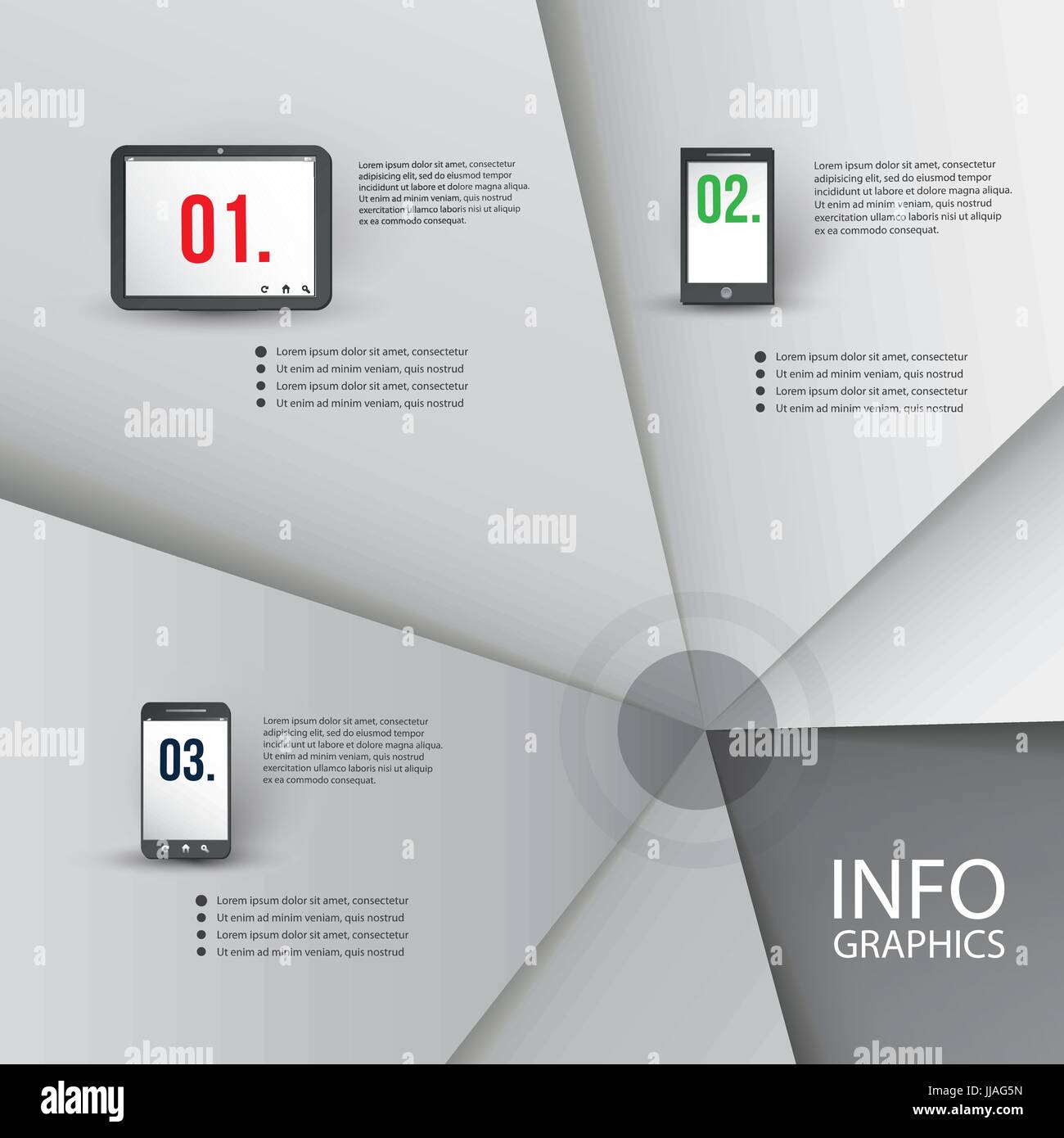 Modern Infographic Document Concept Design, Numbered Colorful Pie ...