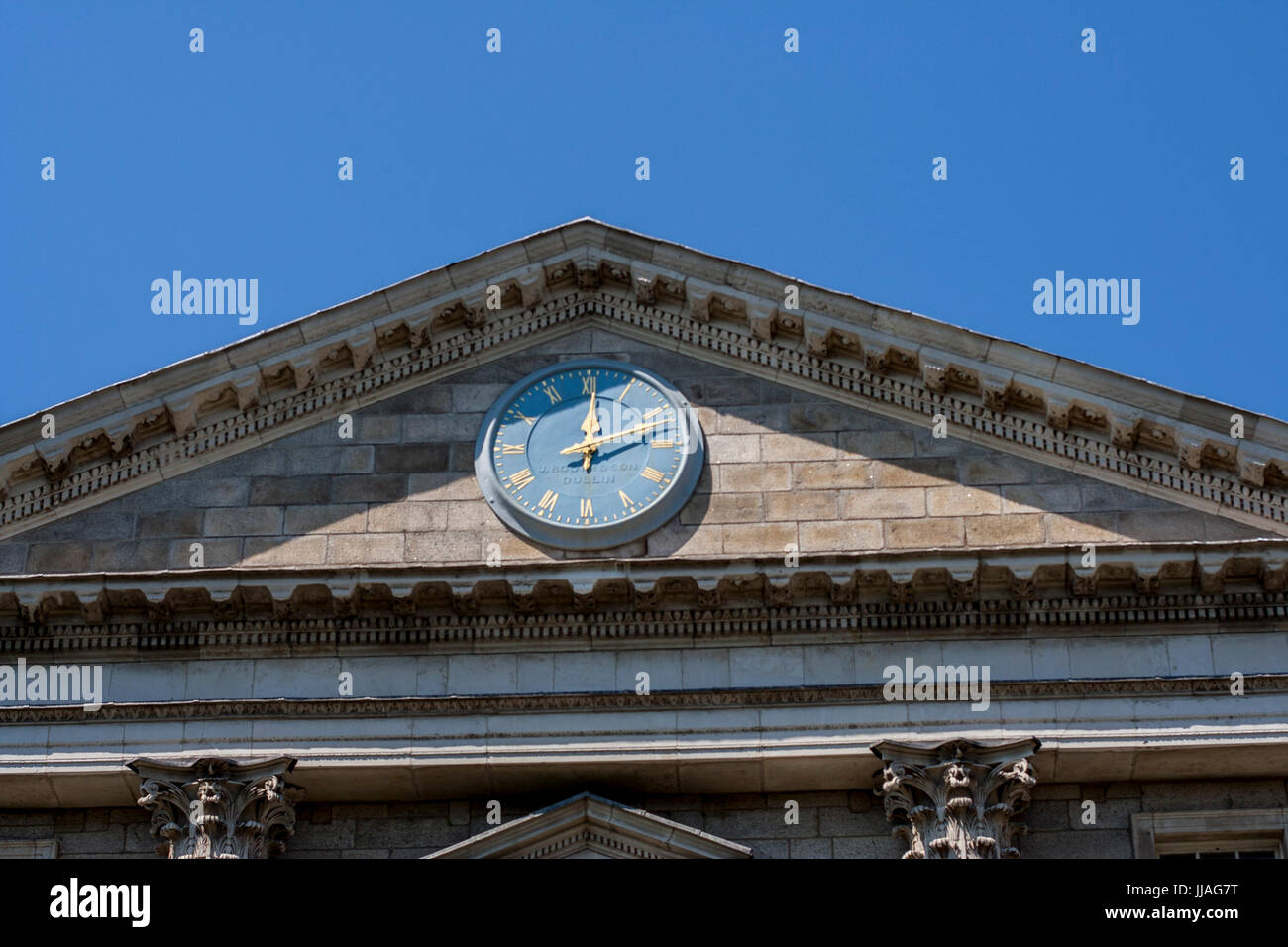 Georgian Facade and Clock, Trinity College, Dublin, Ireland time ...