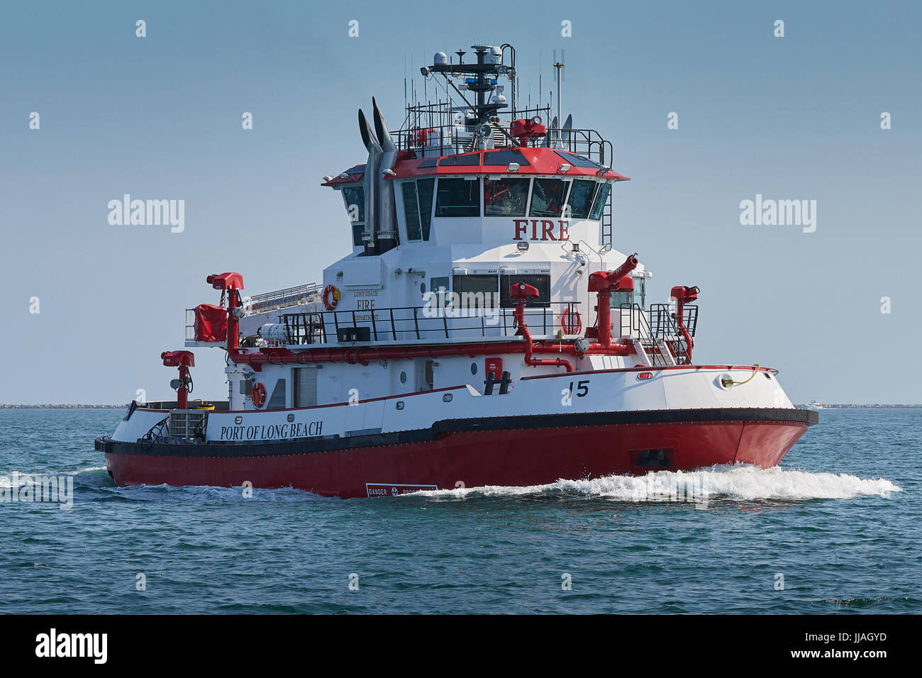 Long Beach Fire Department Fireboat 15 Undergoing Sea Trials In The ...