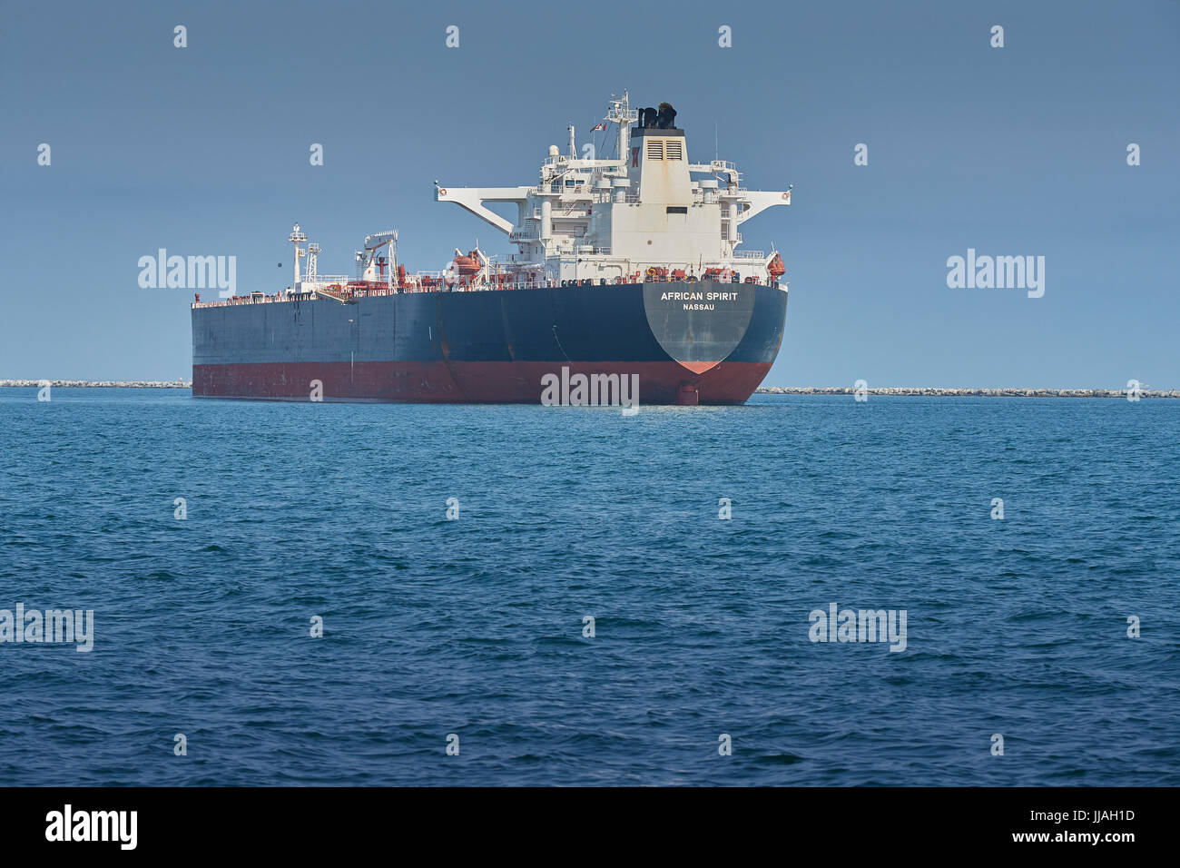 Crude Oil Supertanker African Spirit Anchored In The Port of Long Beach ...