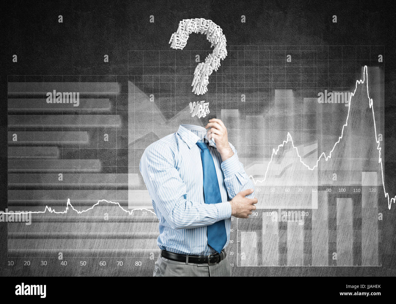 Big question in his head Stock Photo - Alamy
