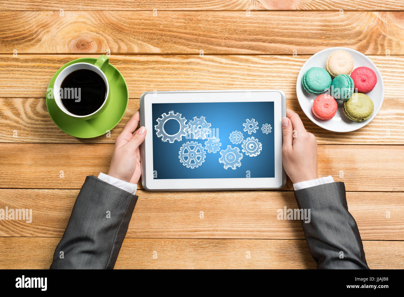 Having coffee break Stock Photo - Alamy