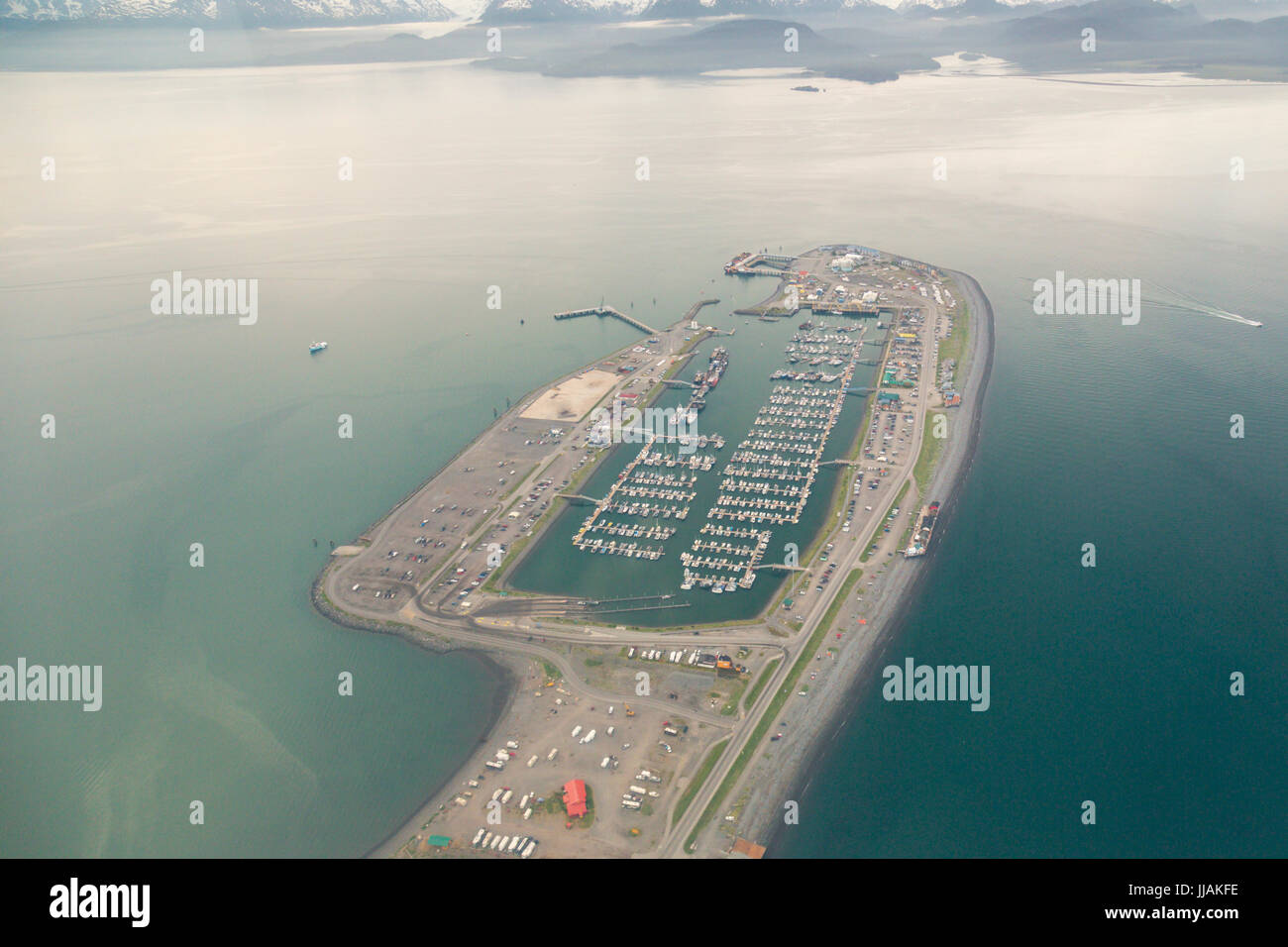 Homer Spit from above, Aerial, Cook Inlet, Gulf of Alaska, Homer ...