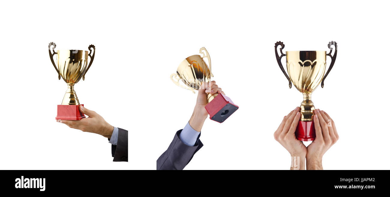 Collage of businessman receiving award Stock Photo - Alamy