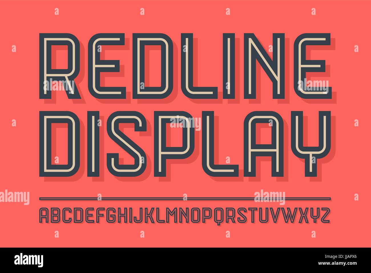 Alphabet and font Red Line with shadow Stock Vector Image & Art - Alamy