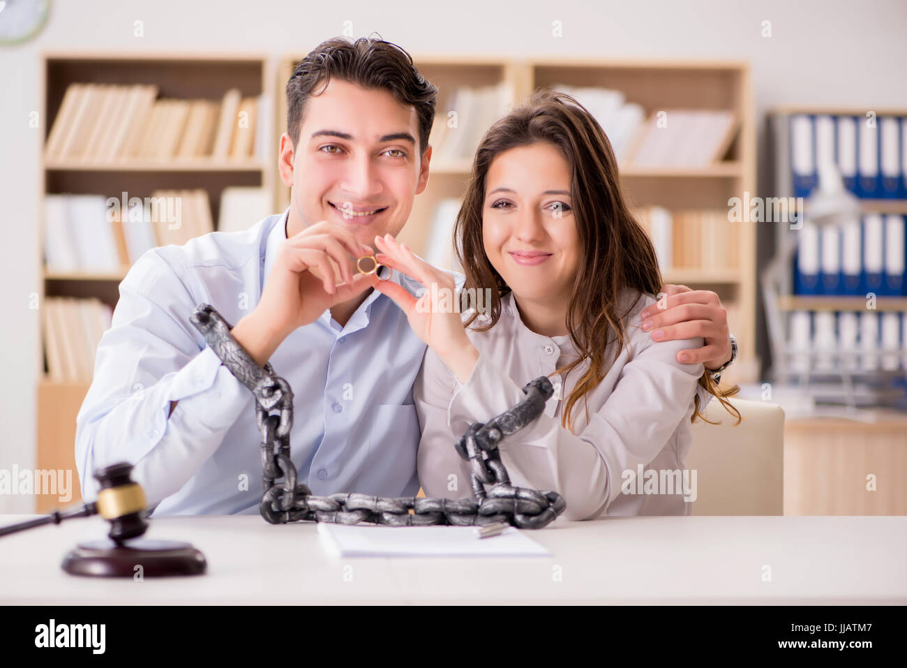 Young family in marriage divorce concept Stock Photo - Alamy