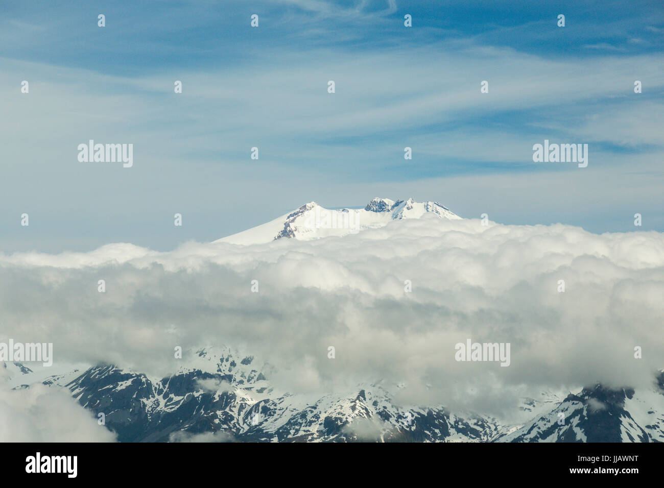 Aerial view to the Aleutian Range, Mountains, Alaska, USA Stock Photo ...