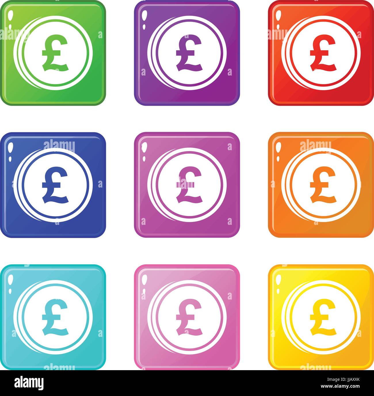 Coins of pound icons 9 set Stock Vector Image & Art - Alamy