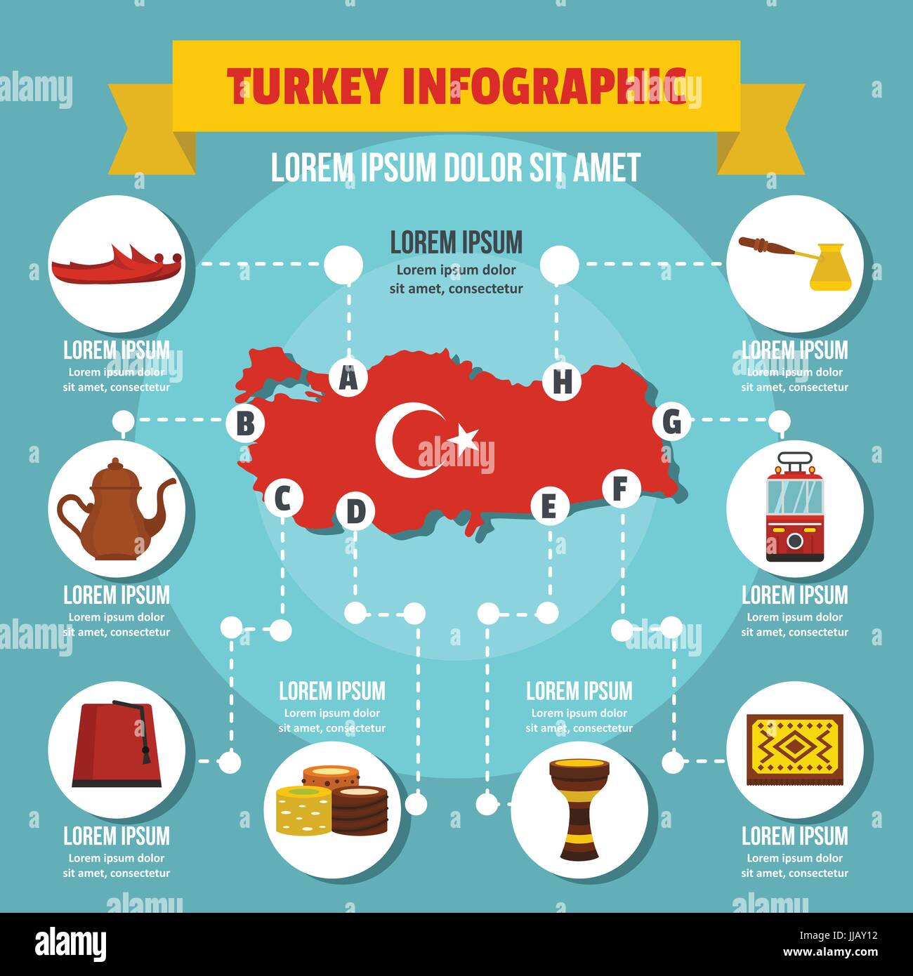 Turkey infographic concept, flat style Stock Vector Image & Art - Alamy
