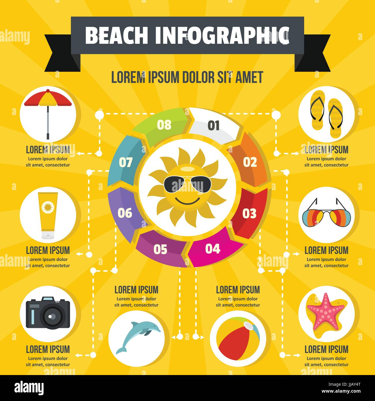 Beach infographic concept, flat style Stock Vector Image & Art - Alamy