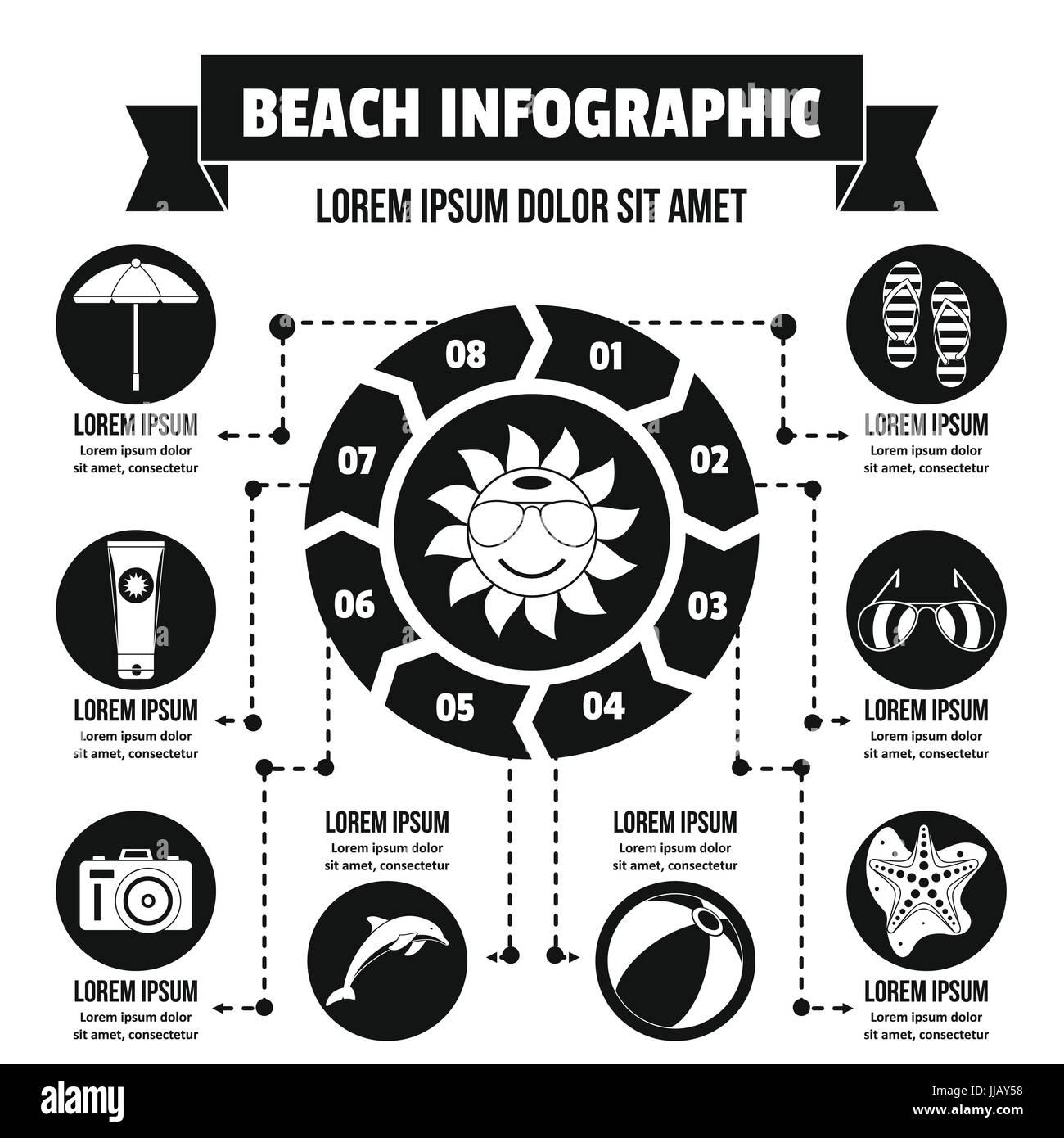 Beach infographic concept, simple style Stock Vector Image & Art - Alamy