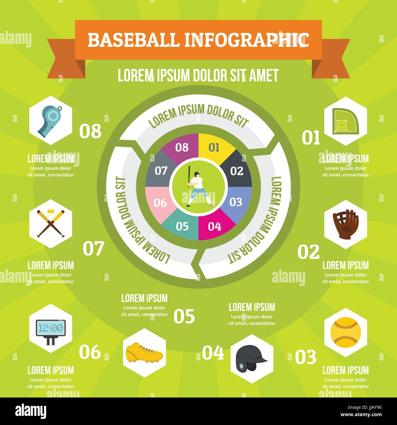 Baseball infographic concept, flat style Stock Vector Image & Art - Alamy