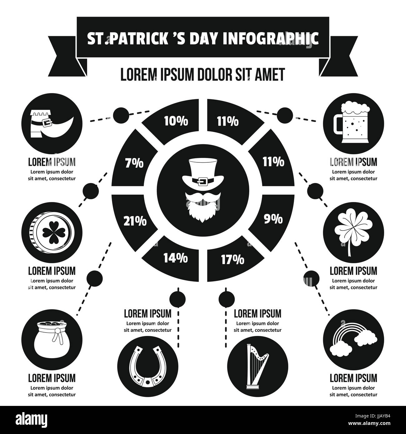 Saint Patrick infographic concept, simple style Stock Vector Image ...