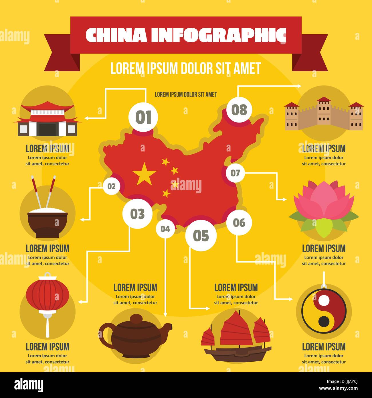 China infographic concept, flat style Stock Vector Image & Art - Alamy