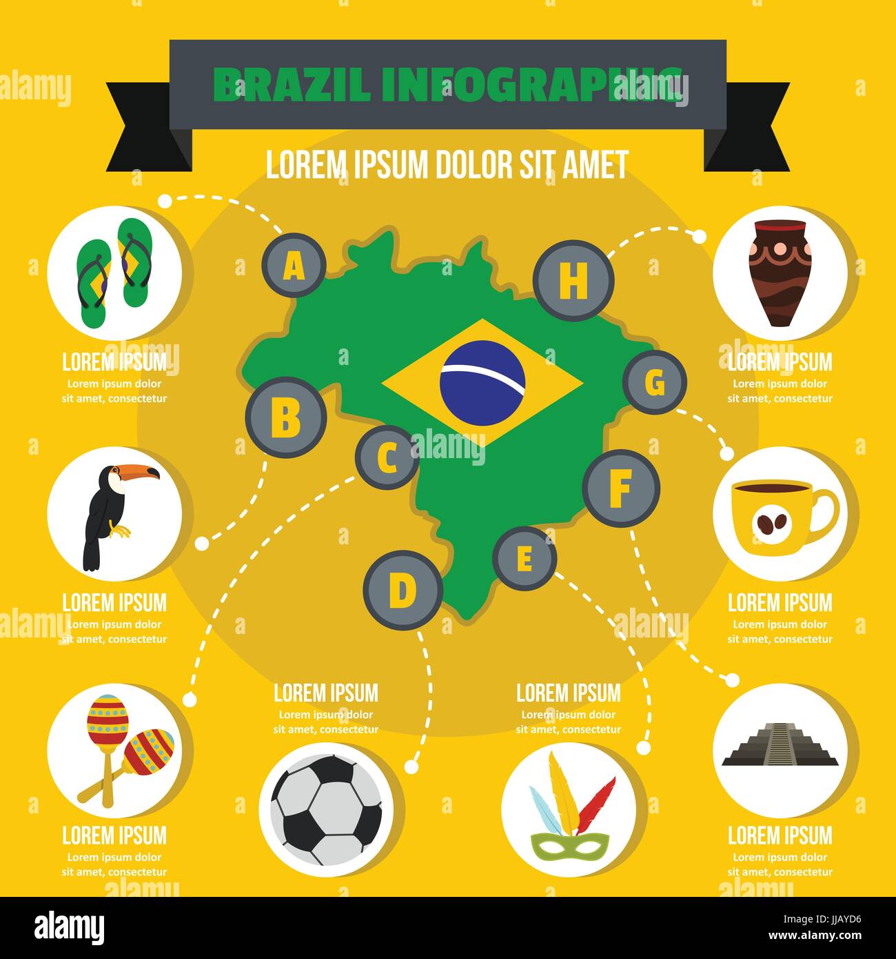 Brazil infographic concept, flat style Stock Vector Image & Art - Alamy