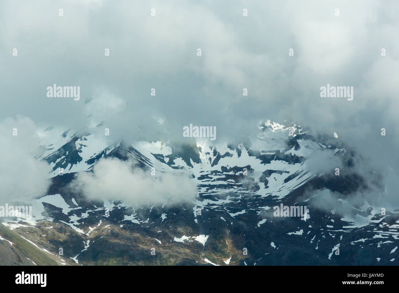 Aerial view to the Aleutian Range, Mountains, Alaska, USA Stock Photo ...