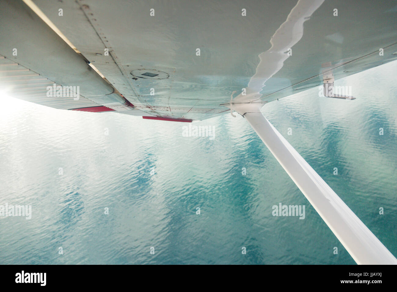 Flying in a small plane, Aerial, Cook Inlet, Gulf of Alaska, Homer ...