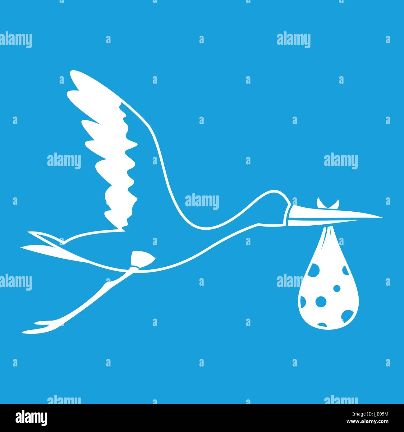 Stork carrying icon white Stock Vector Image & Art - Alamy