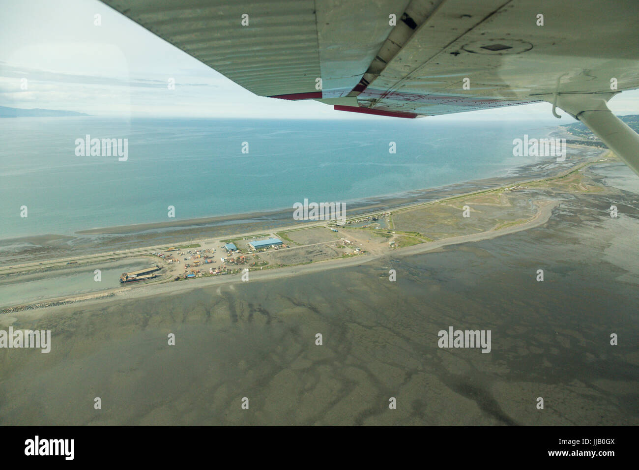 Homer Spit from above, Aerial, Cook Inlet, Gulf of Alaska, Homer ...