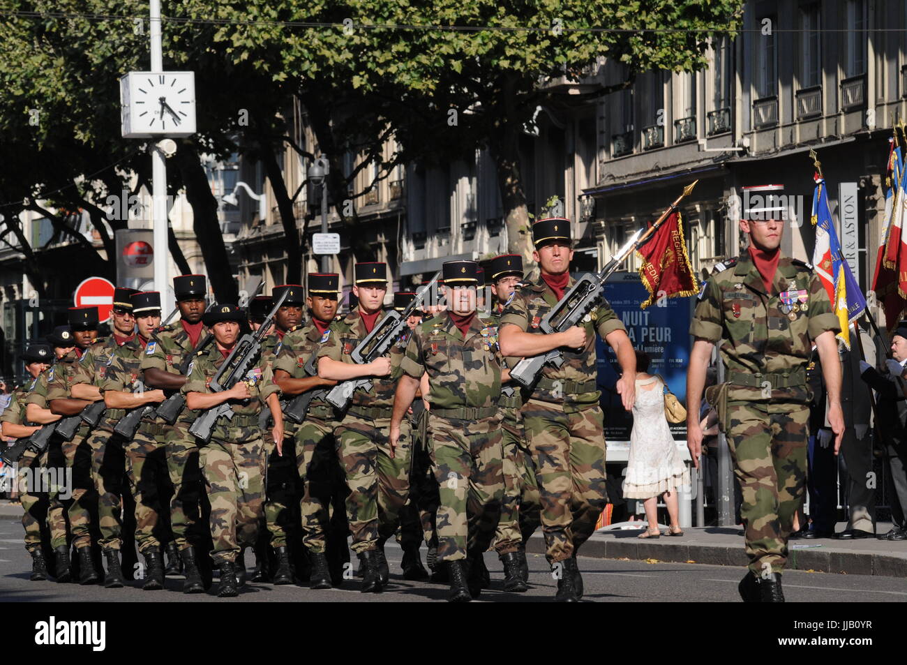 A Military parade celebrates Bastille day, in Lyon (France Stock Photo ...