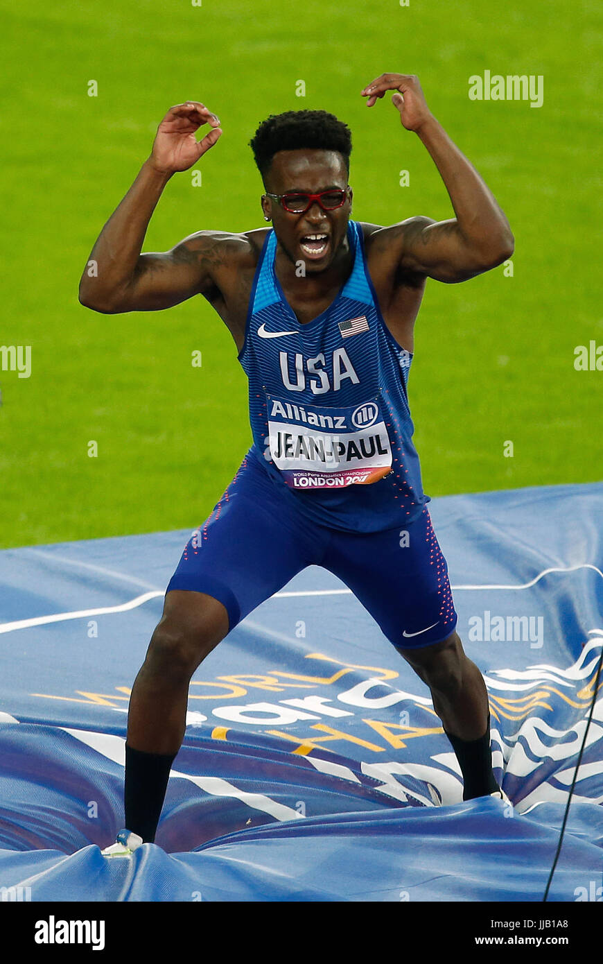 USA's Isaac Jean-Paul celebrates after clearing the 2.17m bar in the ...