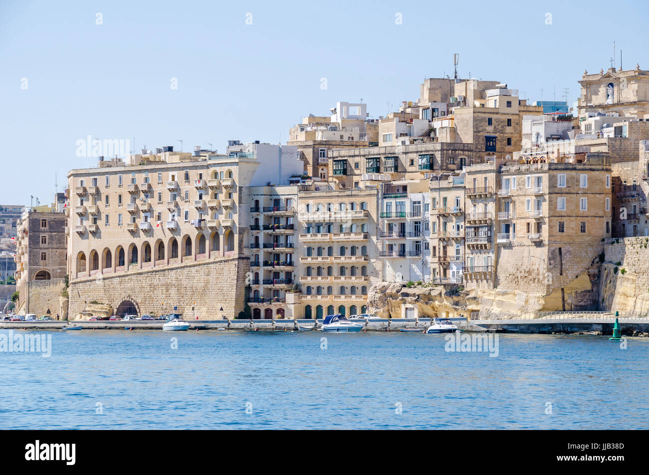 Senglea, Malta - June 4, 2017: Senglea waterfront as seen from the ...