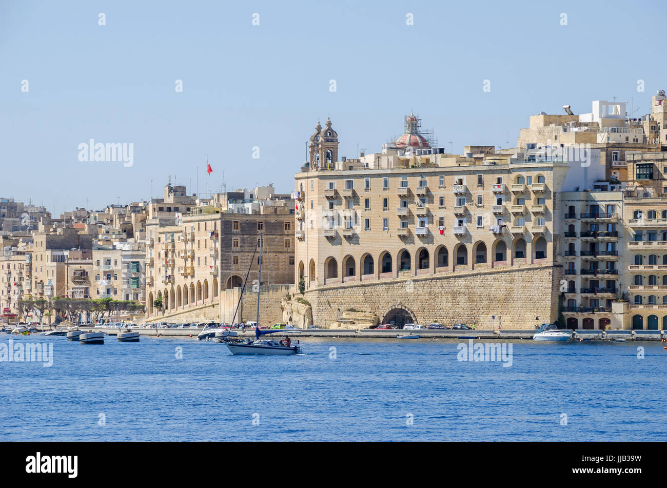 Senglea, Malta - June 4, 2017: Senglea waterfront as seen from the ...