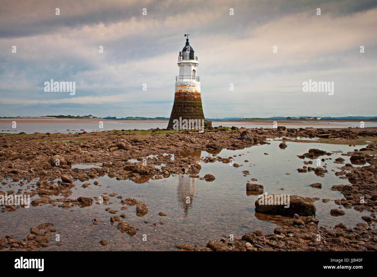 Plover Scar lighthouse and beach Stock Photo - Alamy